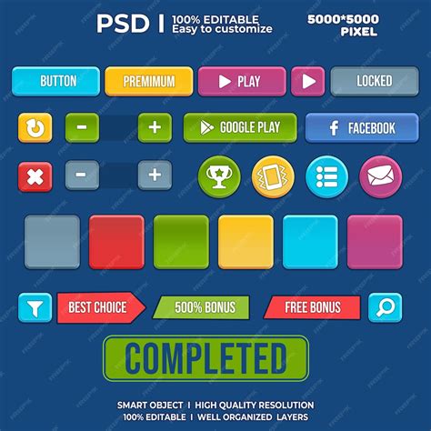 Premium Psd Game Ui Kit 2d Game Ui User Interface Casual Game Ui Ui Kit Ui Art Cartoon Game Ui