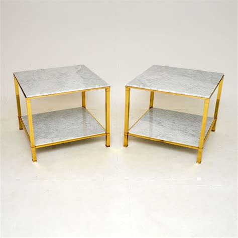 1970s Vintage Brass And Marble Side Tables Retrospective Interiors
