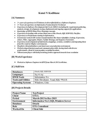 Resume Kunal N Kadbhane PDF
