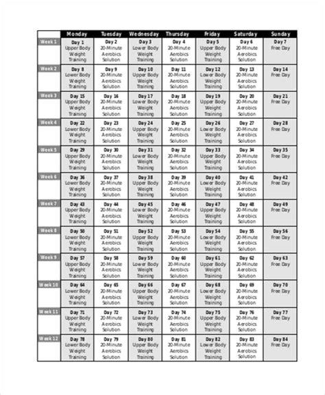 Bodybuilding Workout Chart With Pictures Pdf Eoua Blog