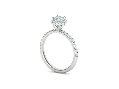 Grace Halo Engagement Ring With 40 Pointer Diamond 3d Model 3d