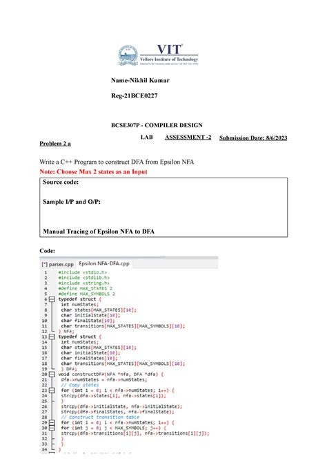 Compiler 02 Crcerc Compiler Design Vit Studocu Compiler 02 Crcerc Compiler Design Vit Studocu