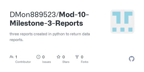 Github Dmon889523mod 10 Milestone 3 Reports Three Reports Created
