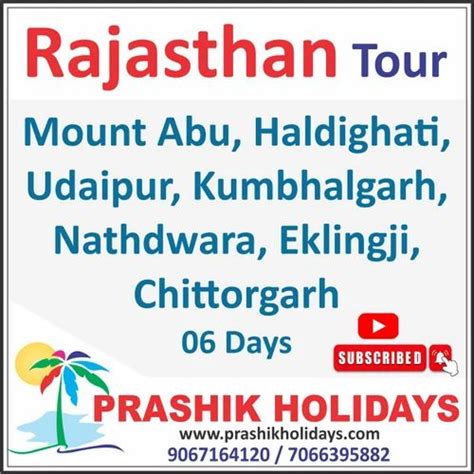 Mount Abu Haldighati Udaipur Kumbhalgarh Nathdwara Eklingji Chittorgarh
