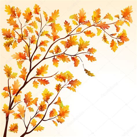 Autumn Oak Branch Stock Vector Image By ©megapixelina 6963895