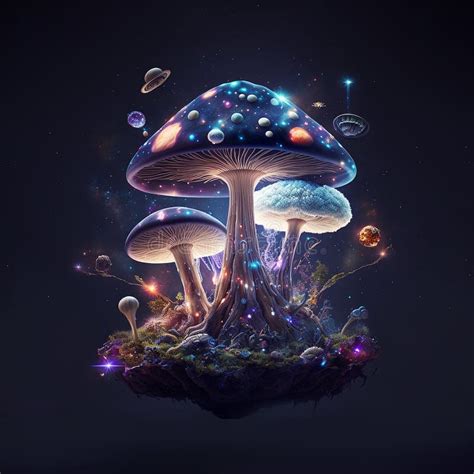 Mushrooms Ai Generated Art Stock Illustration Illustration Of