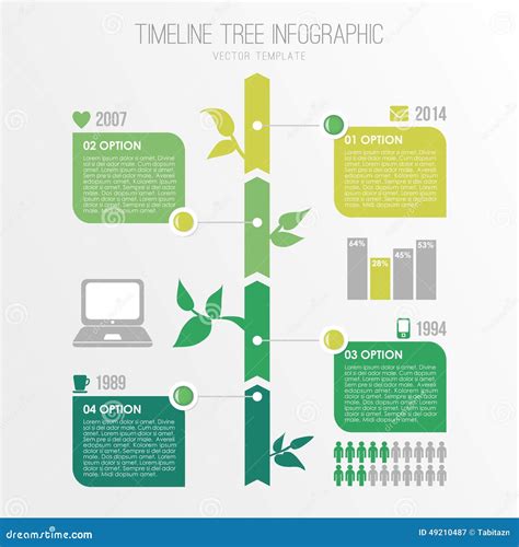 Tree Timeline Process Mindmap Vector Infographics CartoonDealer
