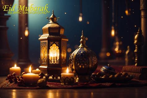 Premium Psd Eid Mubarak Islamic Background Psd