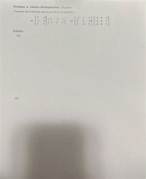 Solved Problem Matrix Multiplication Points Compute Chegg