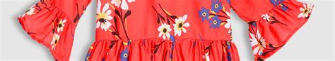 Buy Yk Girls Red Floral Print Fit And Flare Dress Dresses For Girls