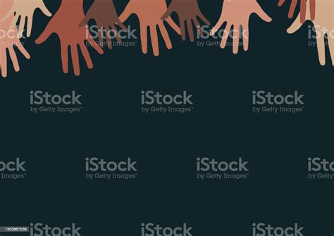 손을 들고 손바닥을 엽니다 자선 자원봉사 사랑 친절 평등 인종 및 사회적 문제의 개념 벡터 일러스트레이션 Charitable