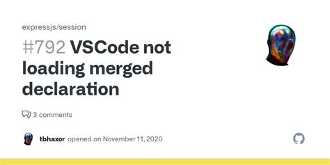 VSCode Not Loading Merged Declaration Issue Expressjs Session GitHub