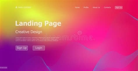 gradient colorful web template landing page digital website landing