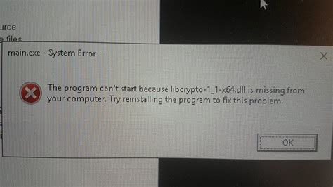 C Openssl Libcrypto X Dll Missing Stack Overflow