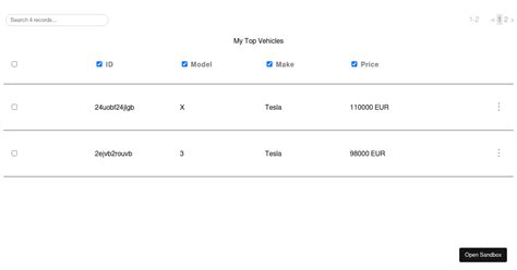 Elegant React Table React Query Codesandbox