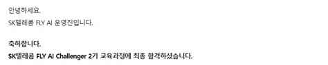 취준 SKT FLY AI Challenger 기 합격 후기 Taehyeongs Blog