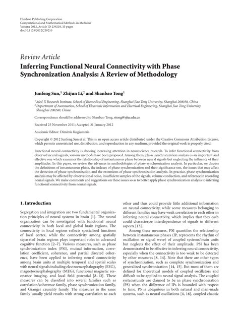 Pdf Inferring Functional Neural Connectivity With Phase