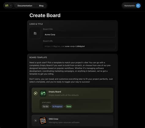 Create New Board Documentation