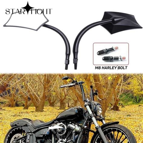 M8 Motorcycle Black Rearview Mirror Side Retro Rear Mirrors For Harley