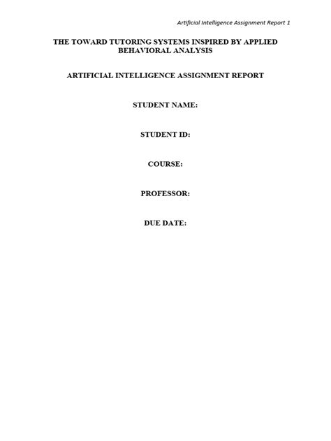 Artificial Intelligence Assignment Pdf Learning Behaviorism