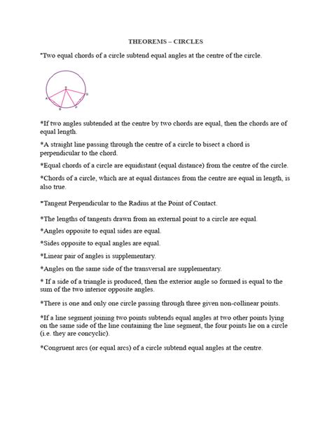 Circles Theorems Pdf