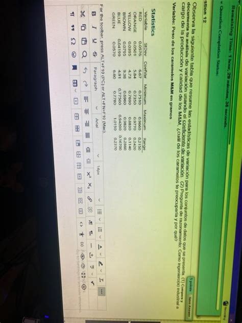 solved see the following table summarizing the variation
