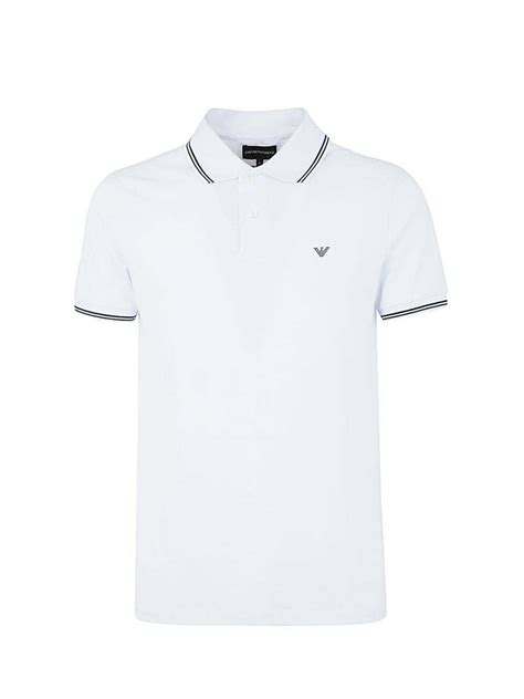 Buy Emporio Armani Short Sleeves Polo Shirt With Stripes On Neck