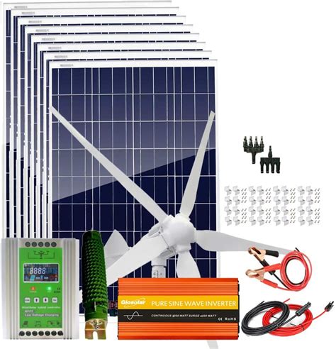 Jp ソーラー パネル 1800w 24v 風力ソーラー キット 2000w パワー インバーター オフ グリッド