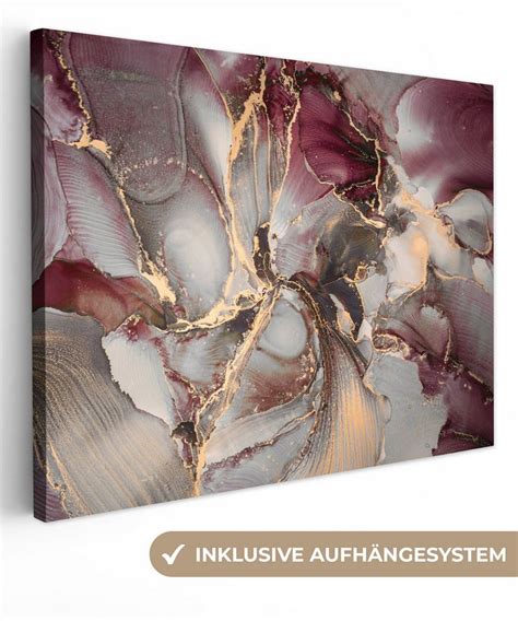 Onemillioncanvasses® Leinwandbild Gold Marmor Lila Lila Gold 1