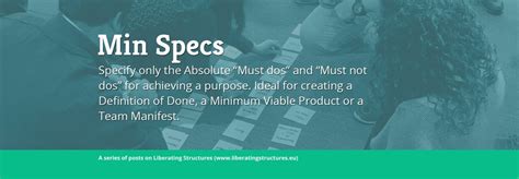 Use Min Specs To Help Groups Discover What Is Absolutely Essential