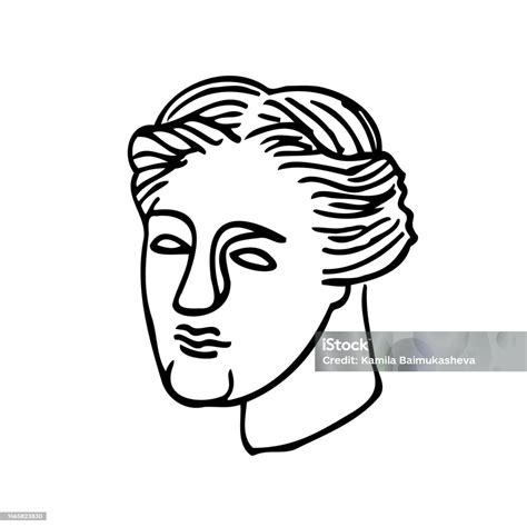 Portrait Dune Femme Coiffée Dans Le Style Romain Ancien Dessin