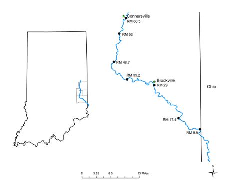 Whitewater And West Fork Whitewater Rivers Location In Indiana And