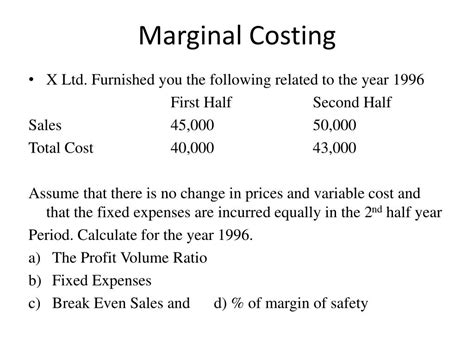 PPT Marginal Costing PowerPoint Presentation Free Download ID 6427277