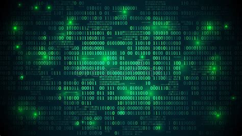 Abstract Futuristic Cyberspace With Binary Code Matrix Background With Digits Well Organized