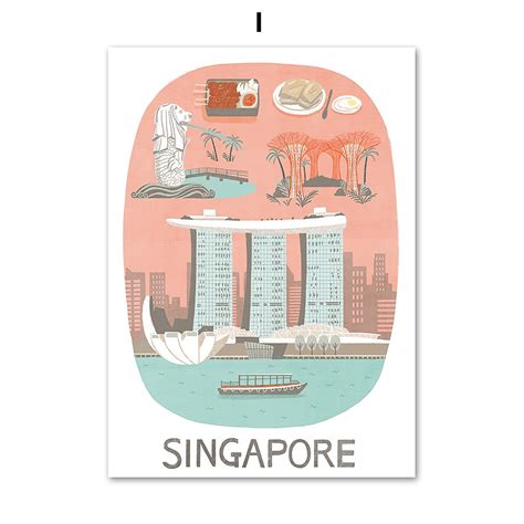 โปสเตอร์ภาพวาดผ้าใบ รูปเมืองปารีสซิดนีย์ Barcelona World Travel City สไตล์นอร์ดิก สําหรับตกแต่ง