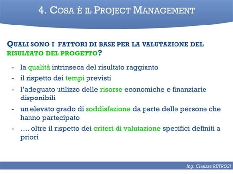 Project Management Elementi Base PPT