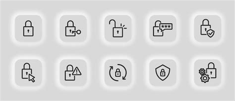 Premium Vector Lock Related Icon Set Padlock Illustration Symbol Sign Security Vector Desing