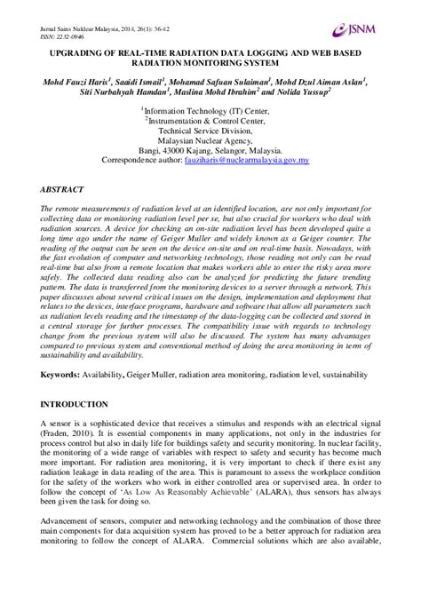 Pdf Upgrading Of Real Time Radiation Data Logging And Web Based