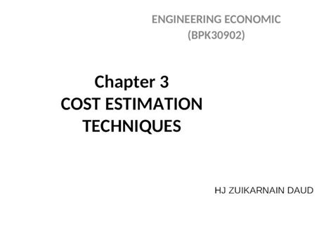 Ppt Chapter 3 Cost Estimation Technique Dokumentips
