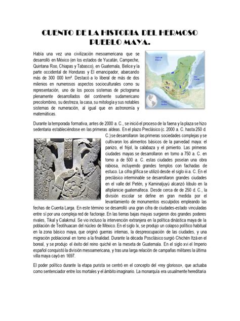 Cuento De La Historia Del Hermoso Pueblo Maya Pdf Civilización Maya