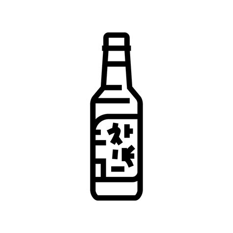 Soju Bottle Korean Cuisine Line Icon Vector Illustration 41281699