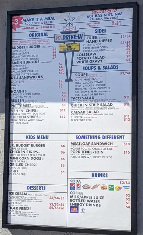 Menu At Barb And Eds Ephrata