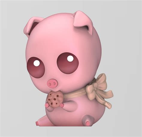 3d Chibi Cute Pig Model Turbosquid 1354643