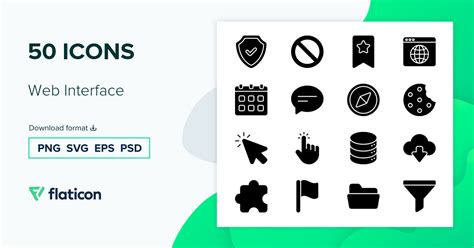 Web Interface Icon Pack Black Fill 50 Svg Icons