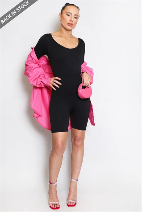 Long Sleeve Round Neck Ribbed Unitardv Buy Fashion Wholesale In The Uk