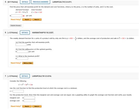 Solved 5 0 1 Points DETAILS PREVIOUS ANSWERS LARAPCALC10 Chegg