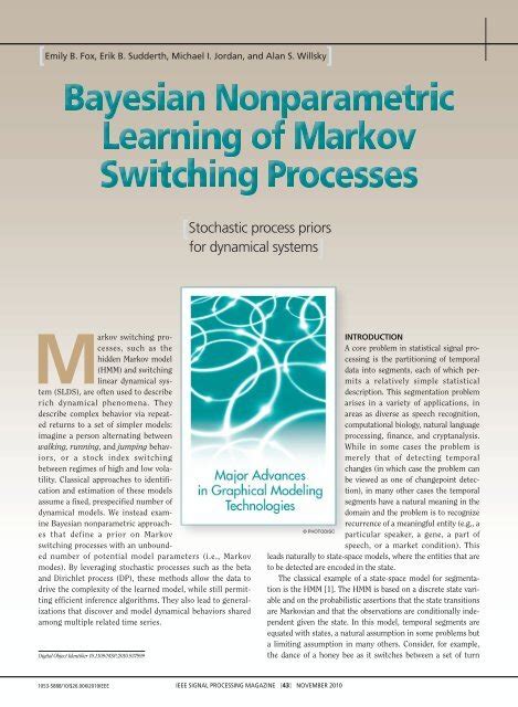 Bayesian Nonparametric Learning Of Markov Switching Processes