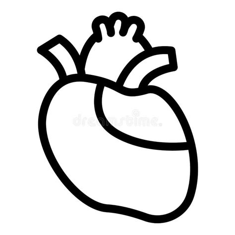 Contourstijl Van Het Arterieure Pictogram Van Het Hart Vector