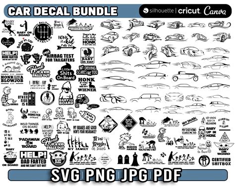 Car Decal Svg Car Svg Car Stickers Svg Funny Car Decals Svg Bundle