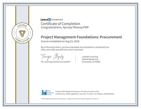 Certificate Ofcompletion Project Management Foundations Procurement Pdf